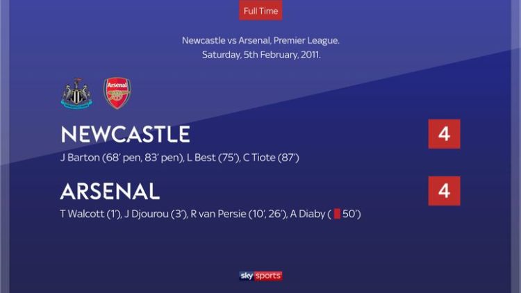 Newcastle 4-4 Arsenal: A look back at the craziest game of 2010/11 season