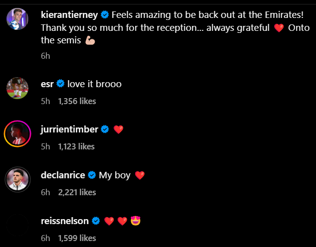 Emile Smith Rowe reacts with three words after seeing Kieran Tierney ...