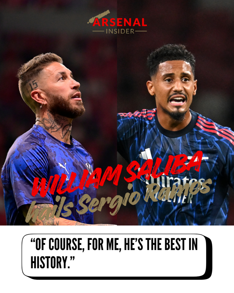 William Saliba will love what Arsenal fans are suggesting after Sergio ...